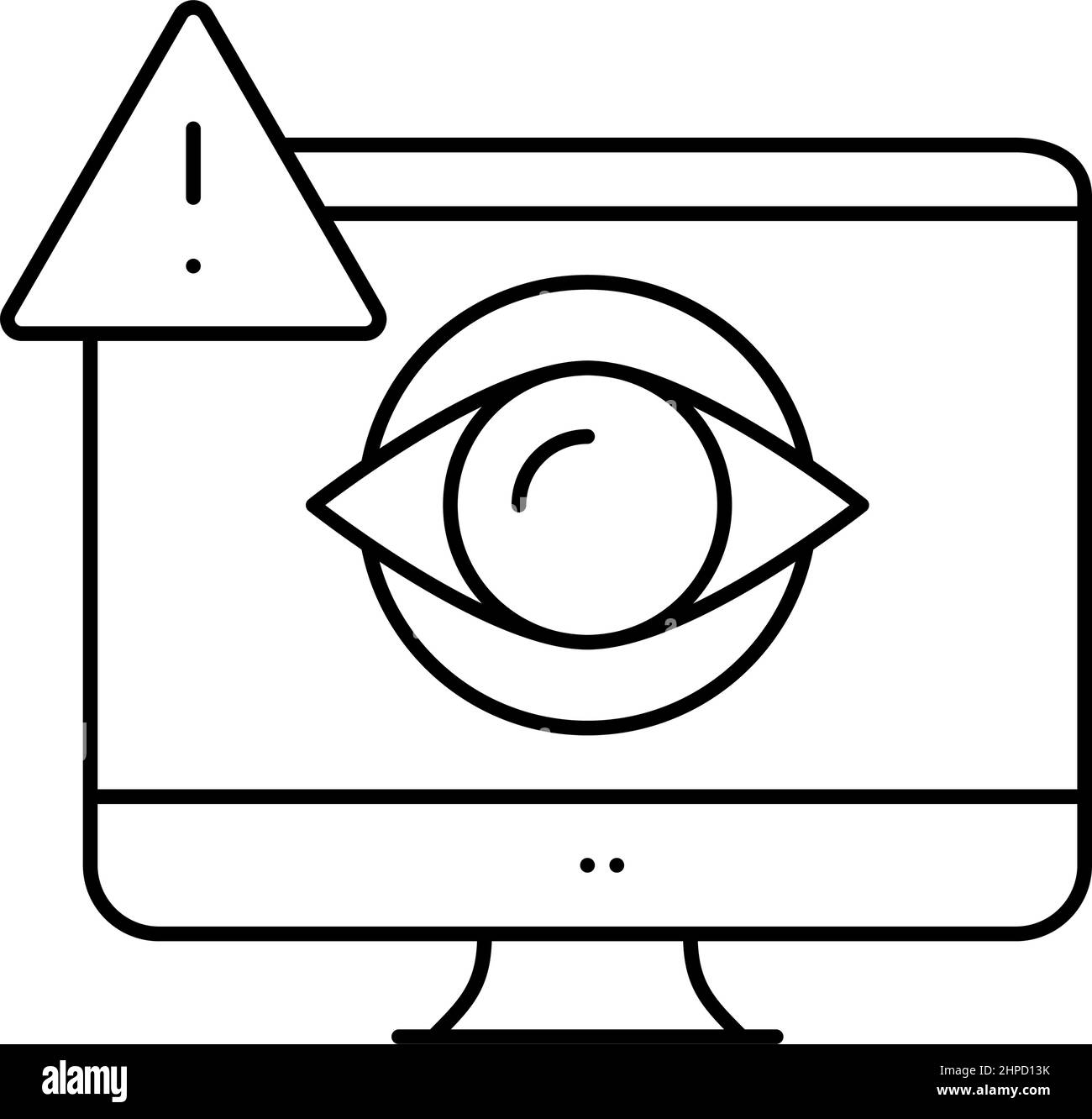 computer user spy line icon vector illustration Stock Vector Image ...
