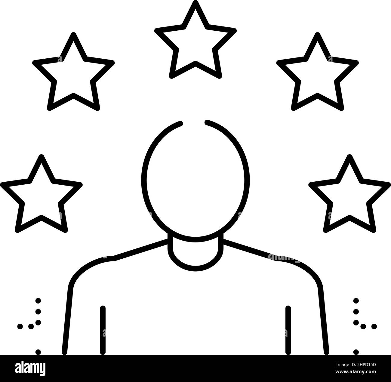 Human stars review line icon hi-res stock photography and images - Alamy