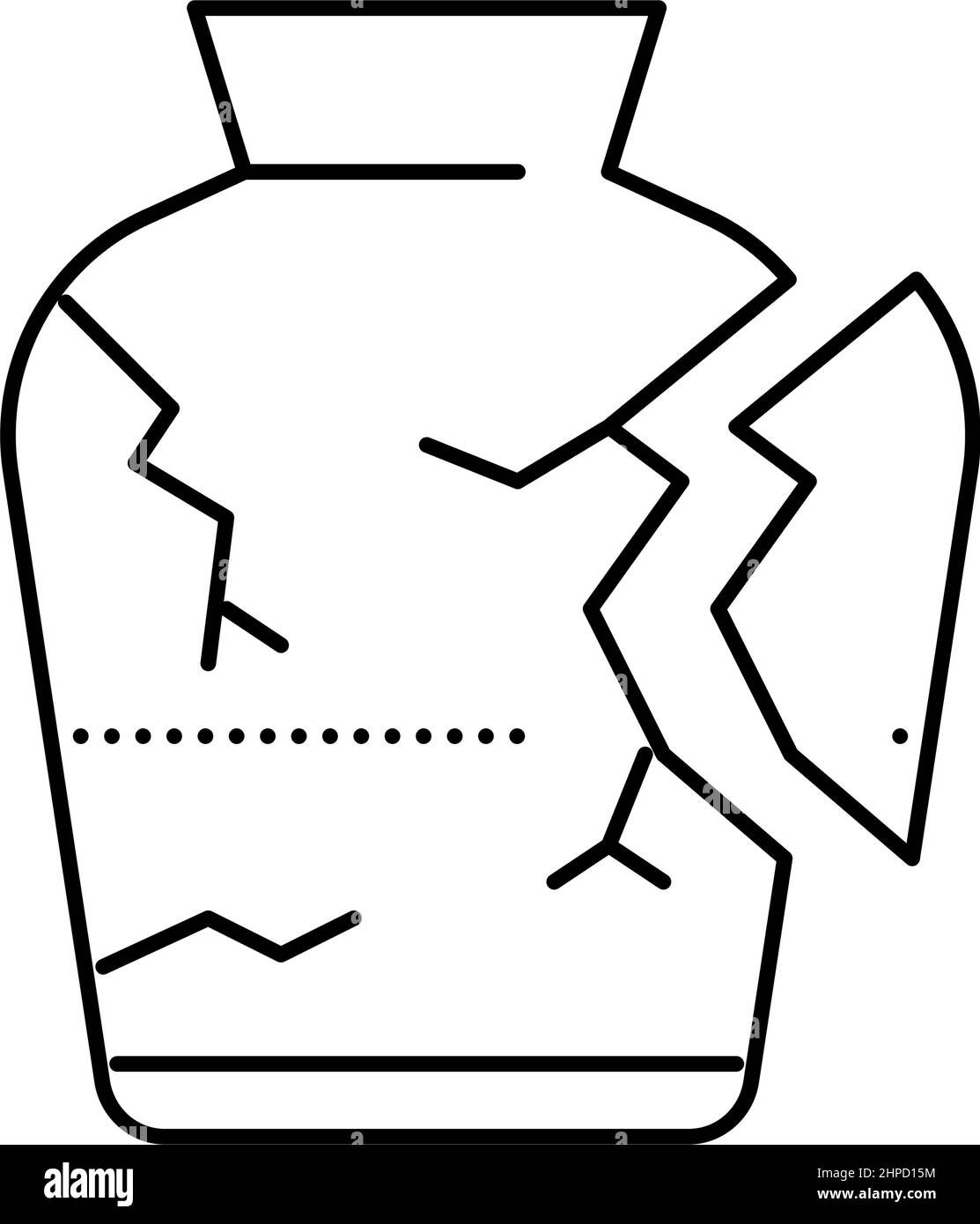 damaged vase line icon vector illustration Stock Vector Image & Art - Alamy