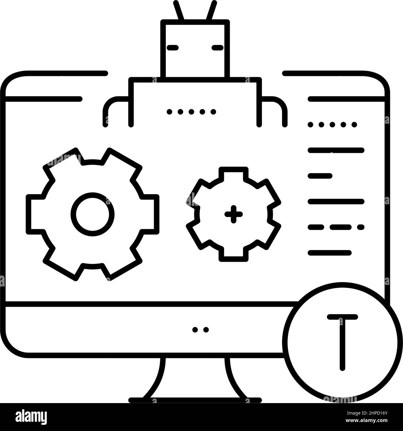 automatical repair incident line icon vector illustration Stock Vector ...