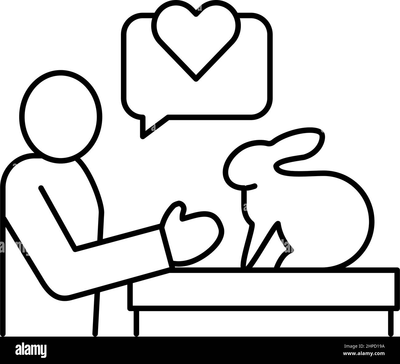 bunny veterinary researchment line icon vector illustration Stock ...