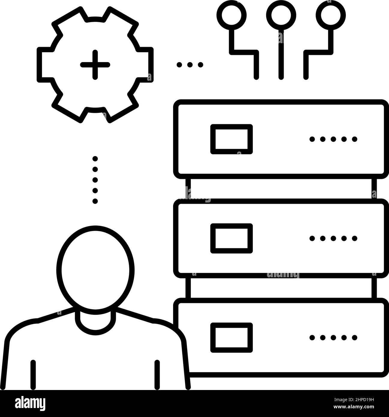 administrator system line icon vector illustration Stock Vector Image ...