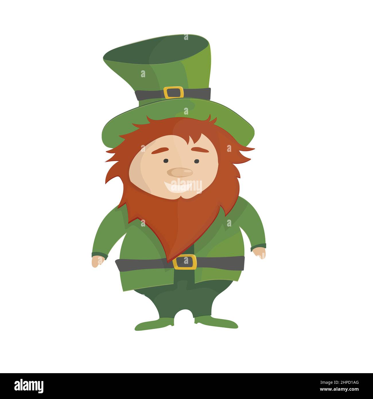 Cartoon Leprechaun in green frock coat and top hat. Saint Patricks Day ...