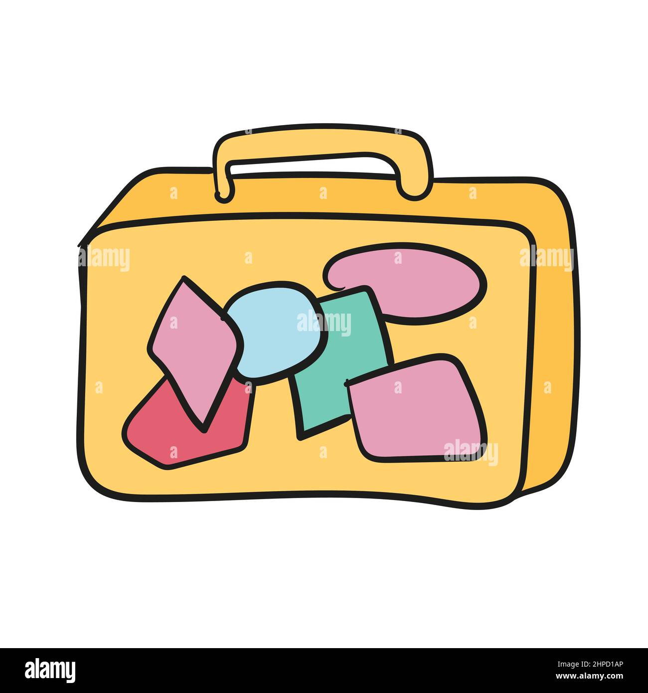 Suitcase icon in cartoon style isolated on white background. Suitcase ...