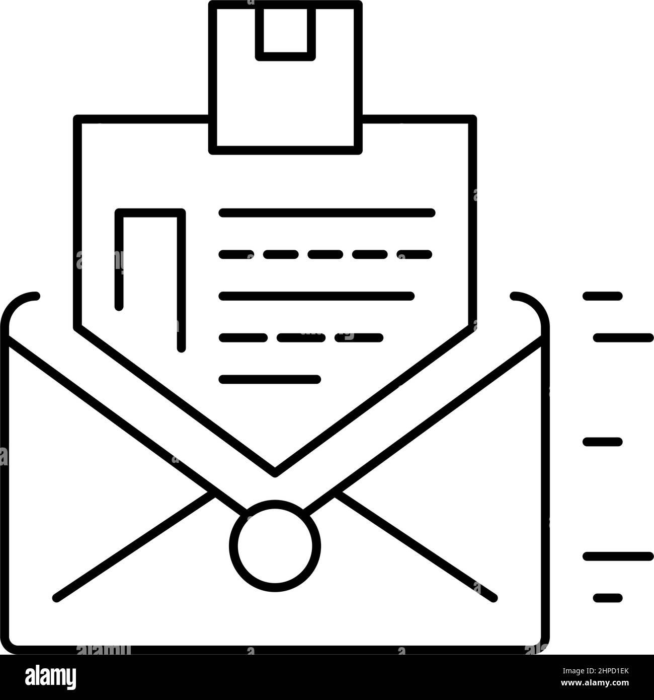 order sending in letter line icon vector illustration Stock Vector ...