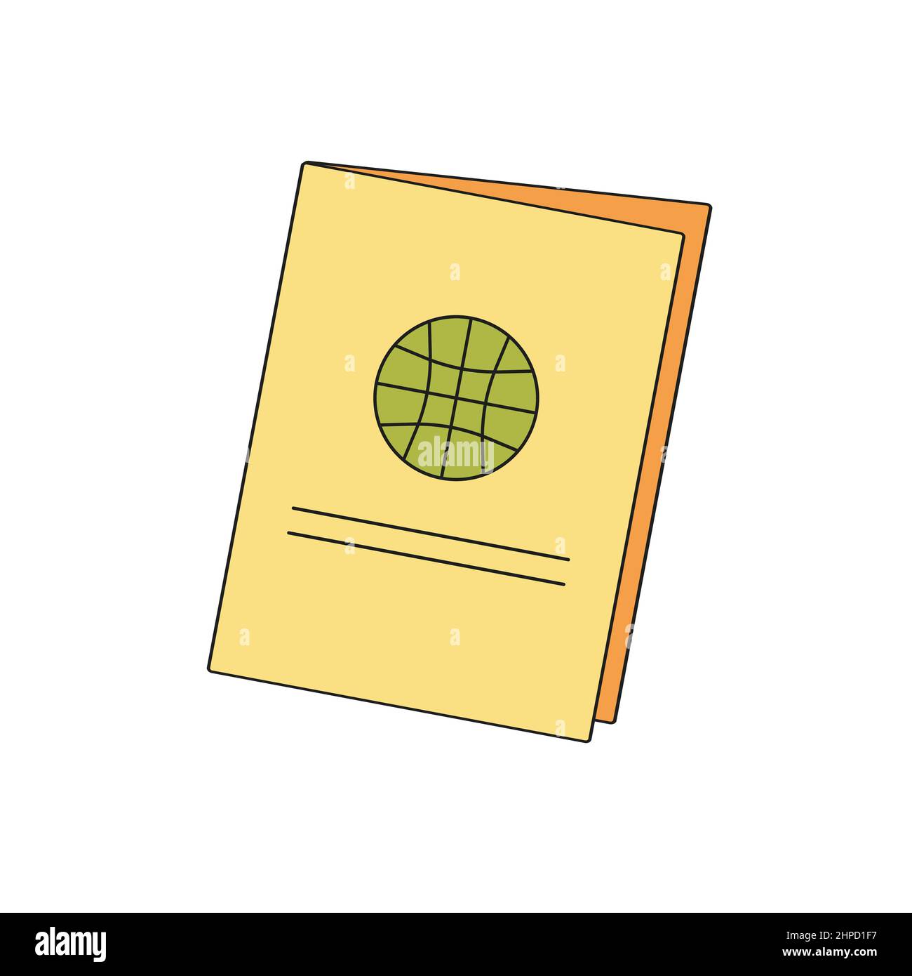Passport cartoon vector and illustration, hand drawn style, isolated on ...