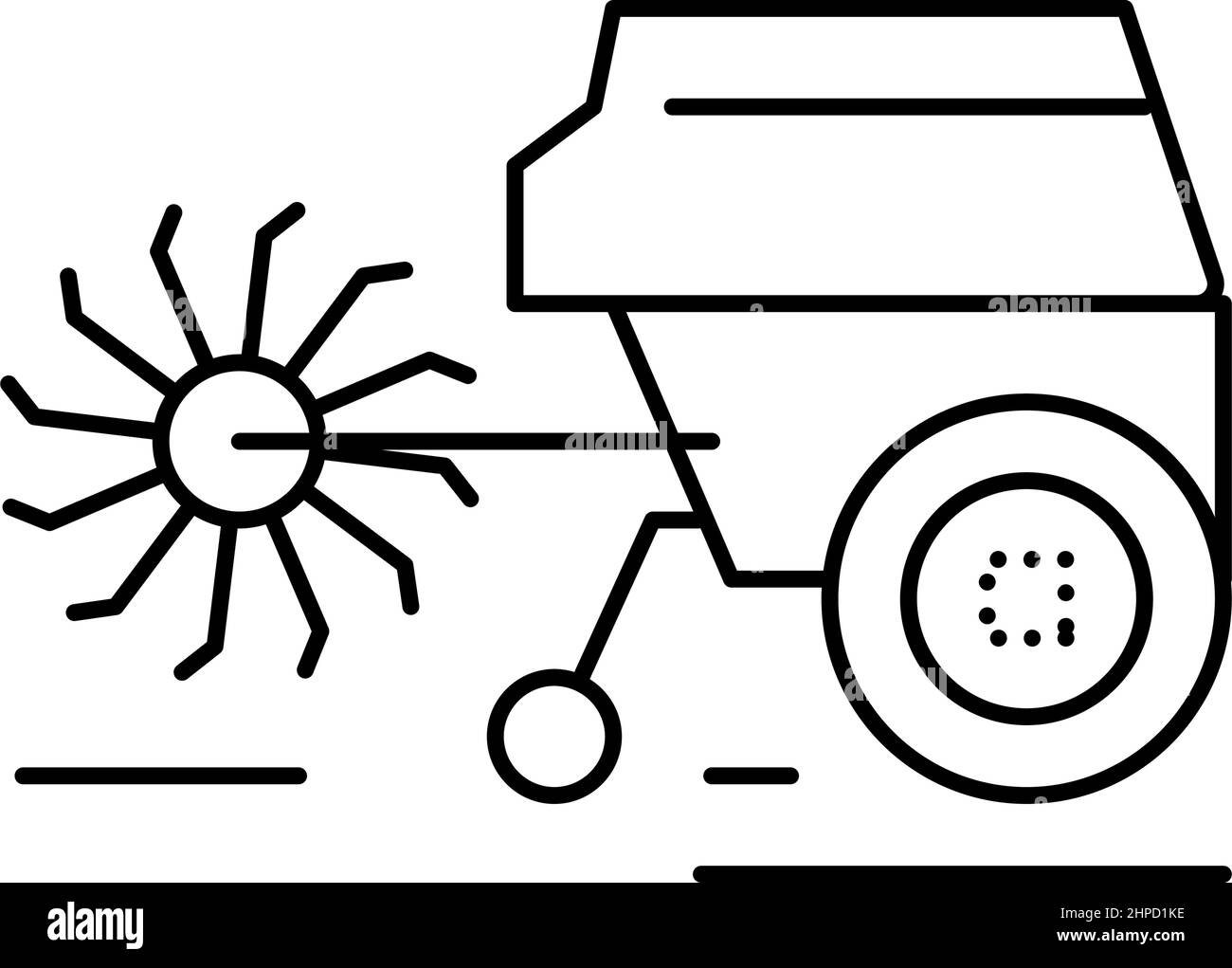 cultivator machine line icon vector illustration Stock Vector Image ...