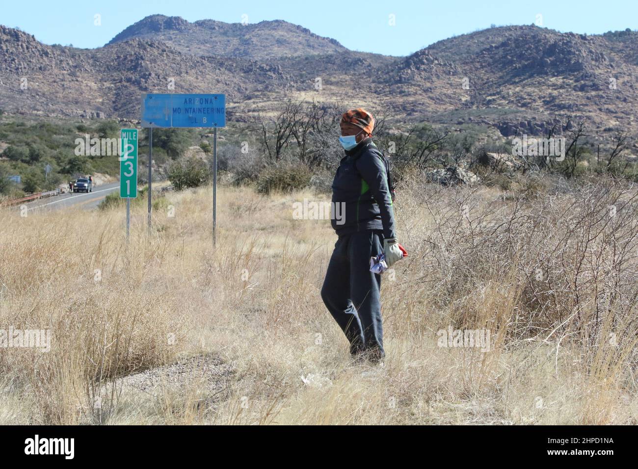 Arizona, USA, February 19, 2022, Some members of Apache Stronghold and ...