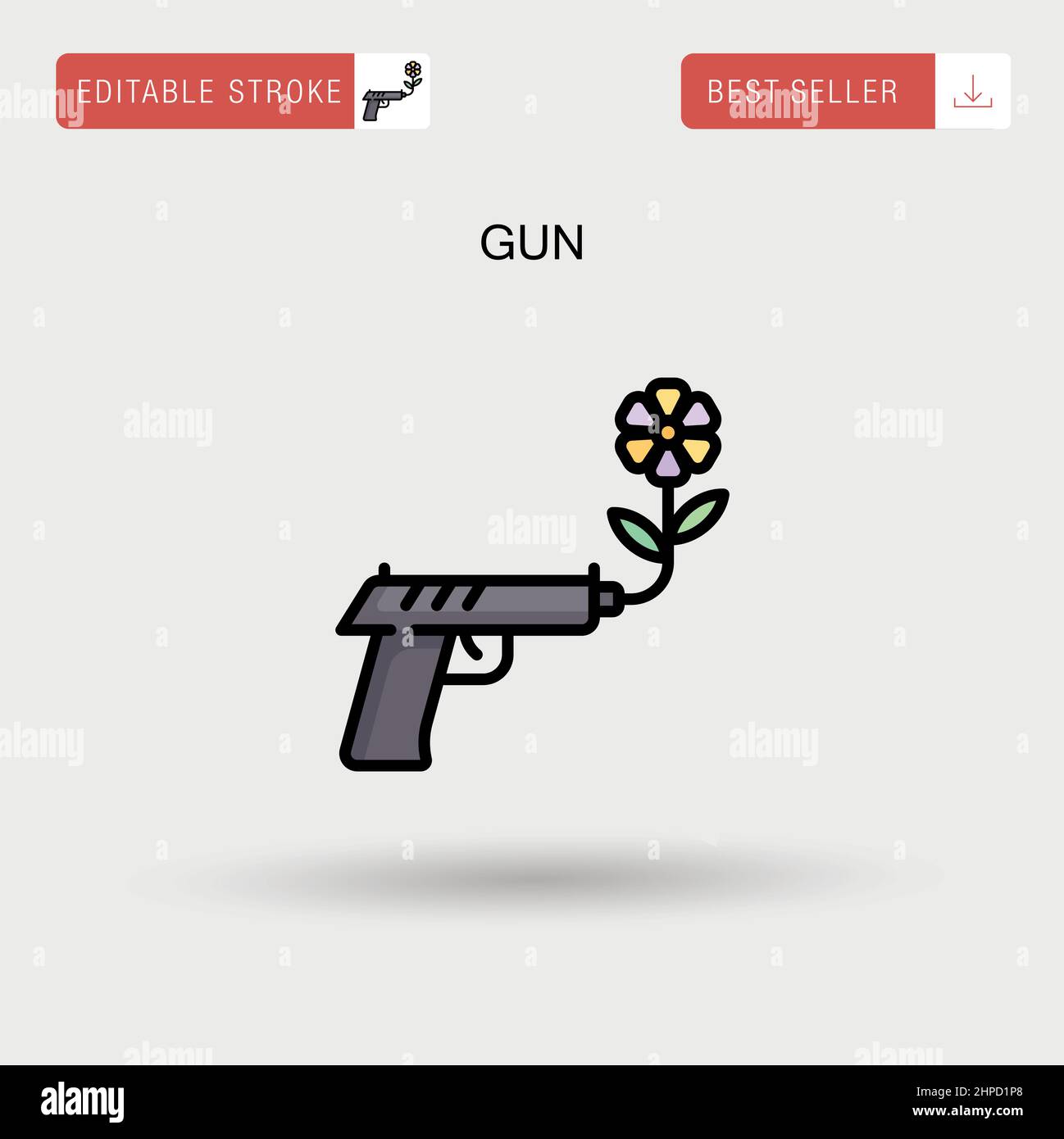 Gun Simple vector icon Stock Vector Image & Art - Alamy