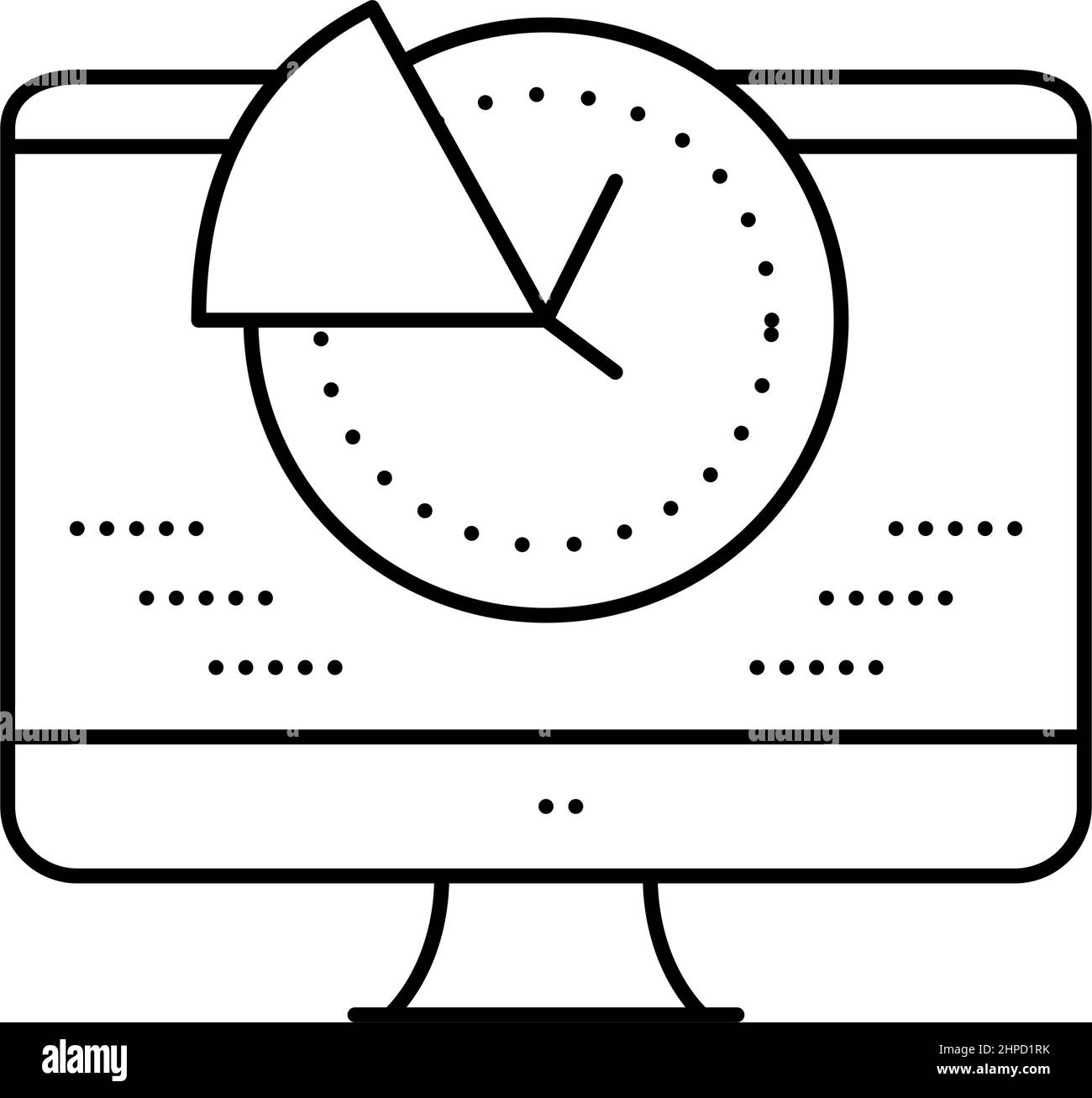 time for working on computer line icon vector illustration Stock Vector ...