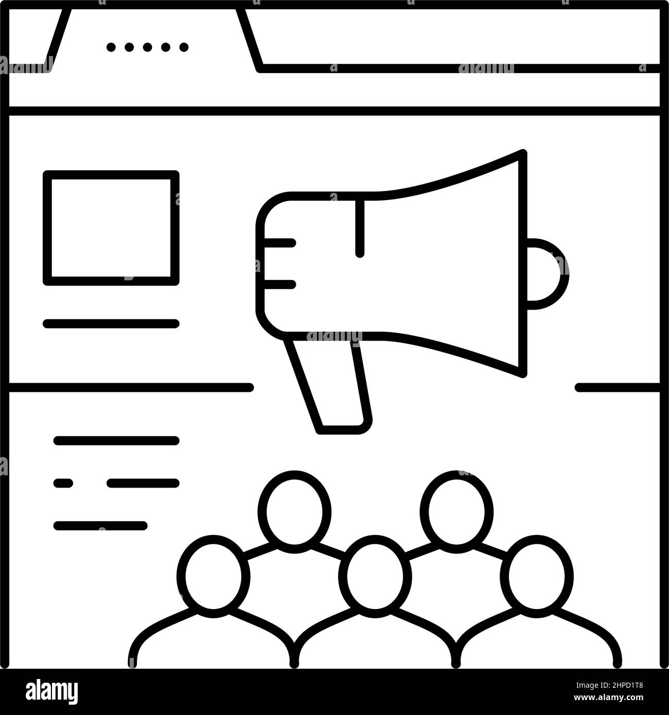 internal communities line icon vector illustration Stock Vector Image ...