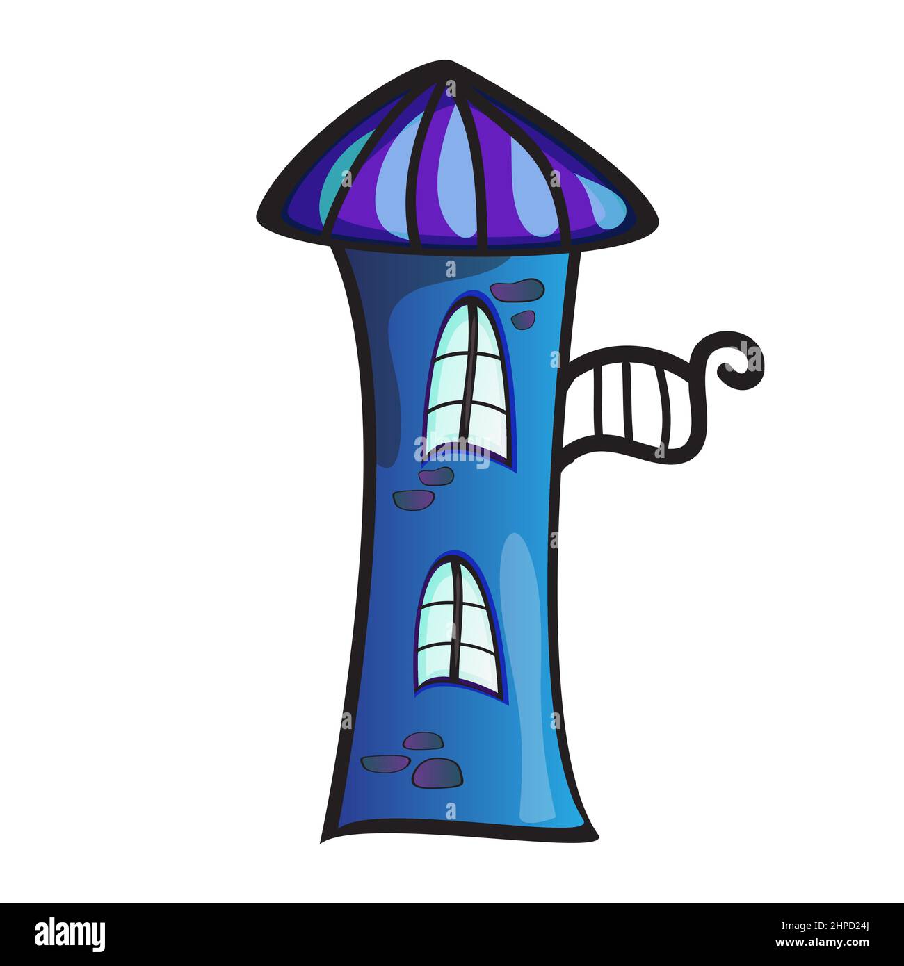 Princess in tower cartoon illustration Cut Out Stock Images & Pictures ...