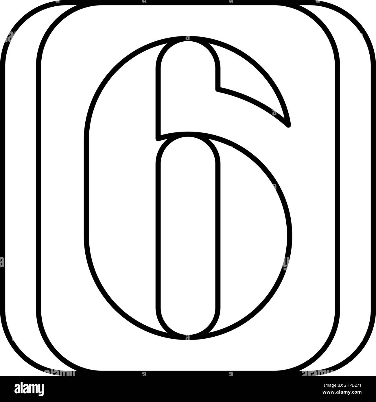 six number line icon vector illustration Stock Vector Image & Art - Alamy