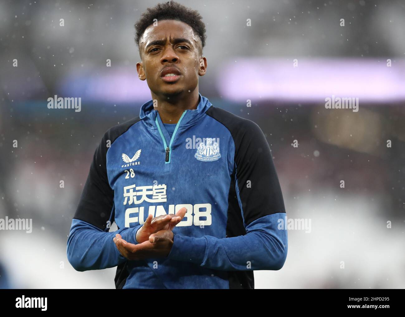 London, England, 19th February 2022. Joe Willock of Newcastle United ...