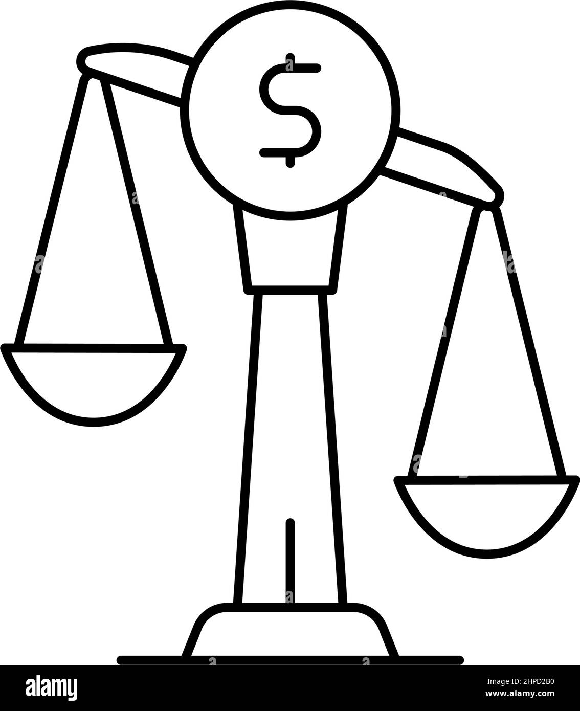 financial scales line icon vector isolated illustration Stock Vector ...