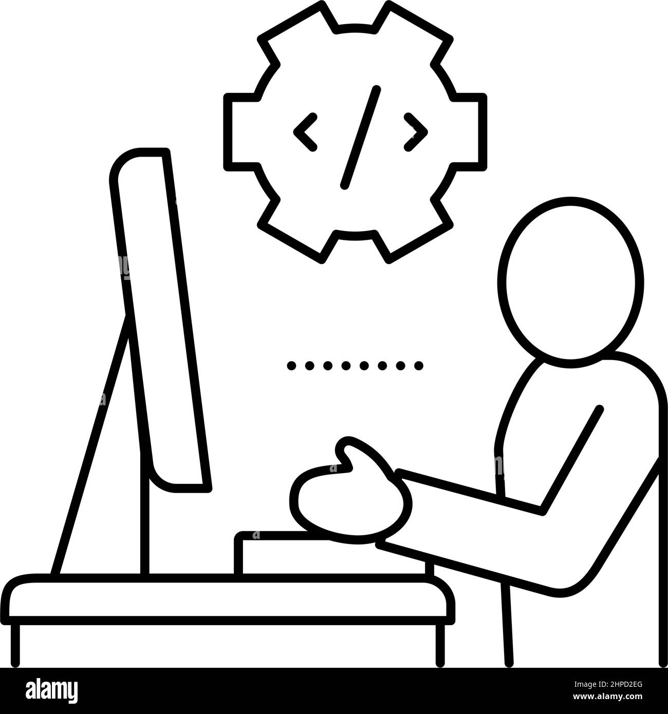 programmer coding and development line icon vector illustration Stock ...