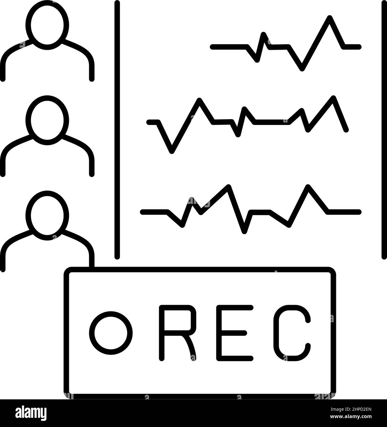 recording radio hosts line icon vector illustration Stock Vector Image ...