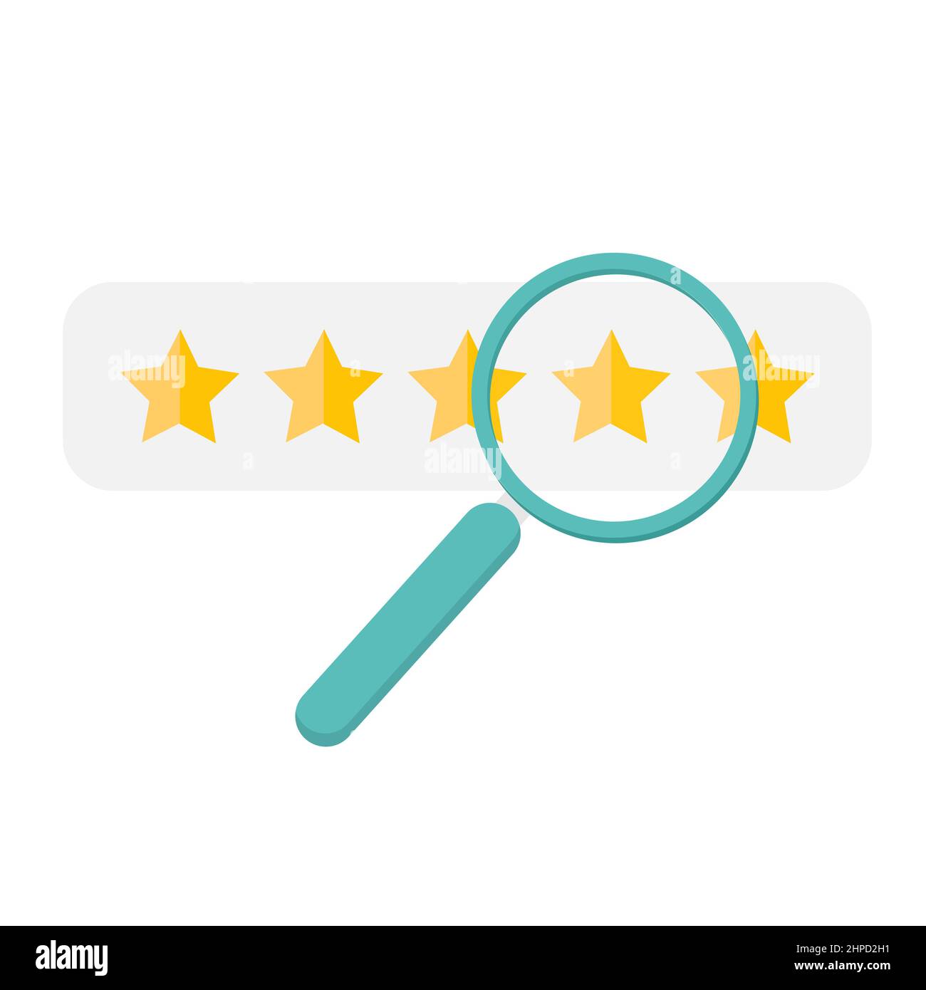 Vector image - magnifying glass and rating stars icon, search by rating ...