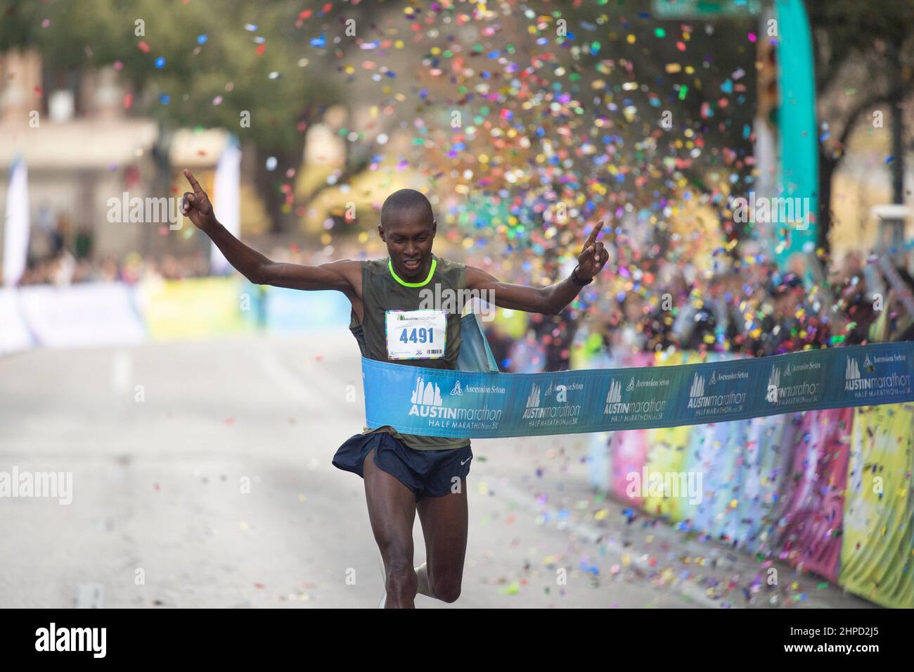Austin, Texas. February 20, 2022: Sammy Rotich #4491 takes the win at ...