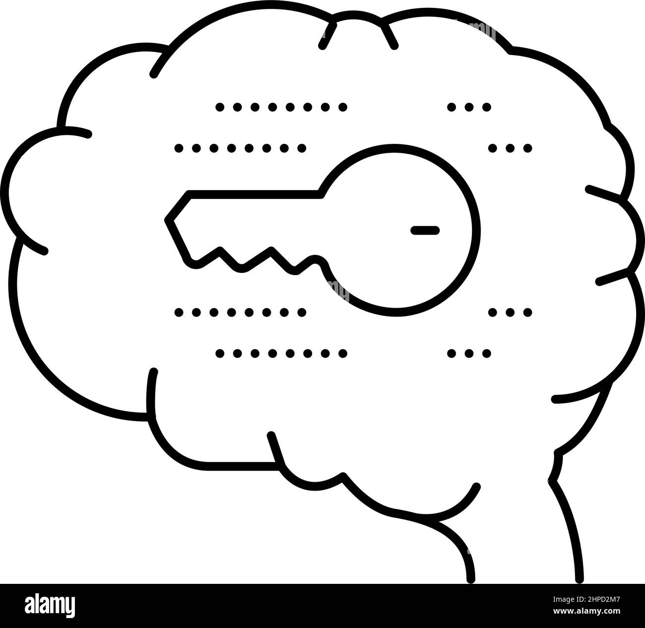 brain with key line icon vector illustration Stock Vector Image & Art ...