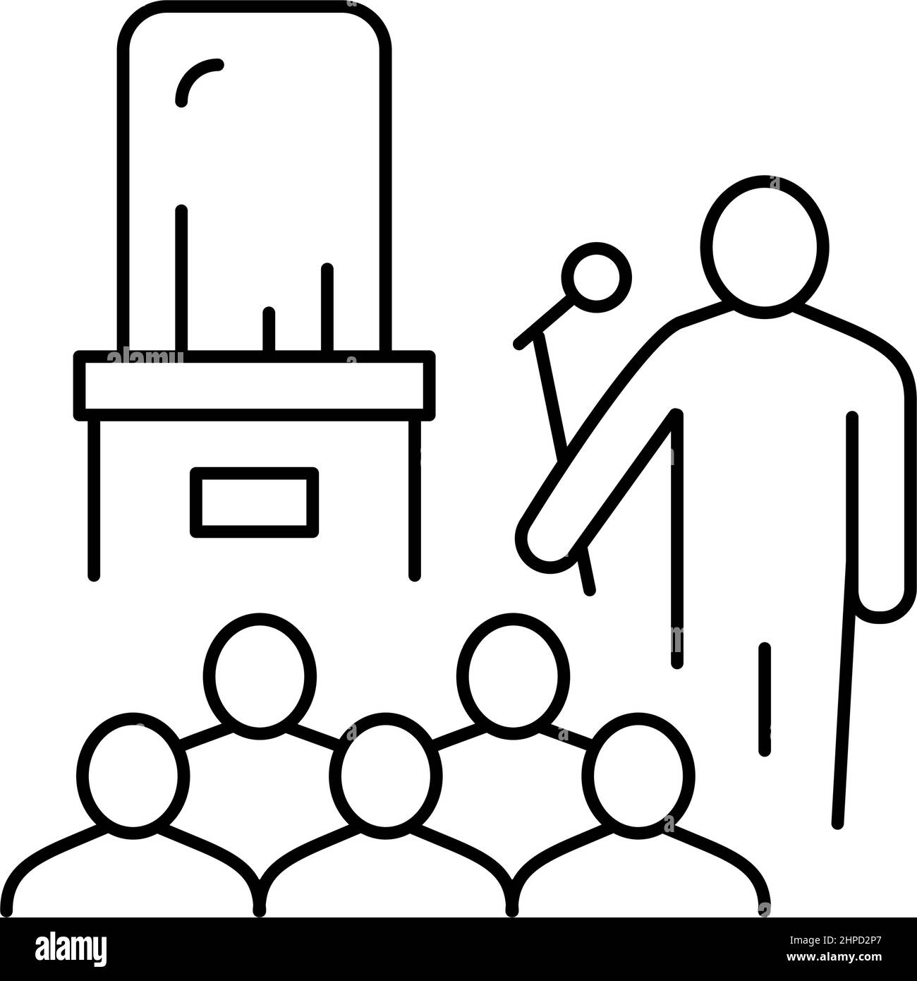 jewelry thing presentation introduction line icon vector illustration ...