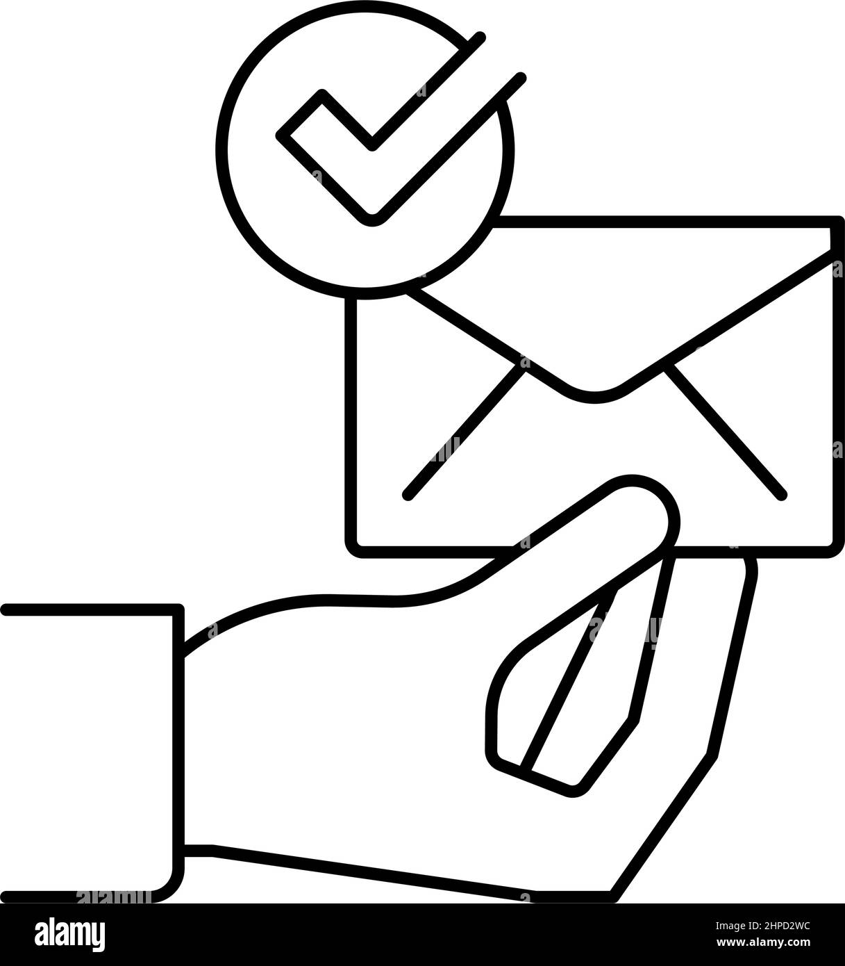 approved message line icon vector illustration Stock Vector Image & Art ...