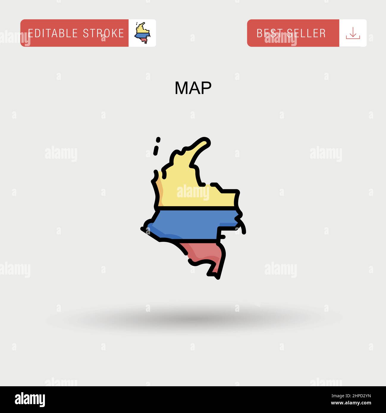 Simple flat political world map hi-res stock photography and images - Alamy