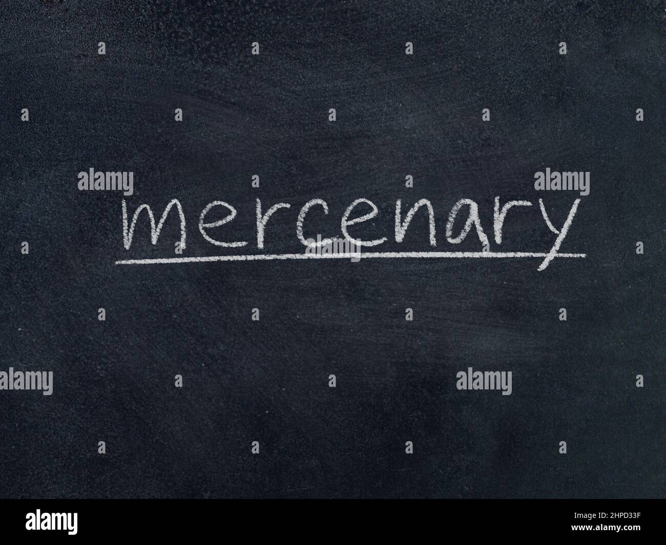 mercenary concept word on blackboard background Stock Photo - Alamy