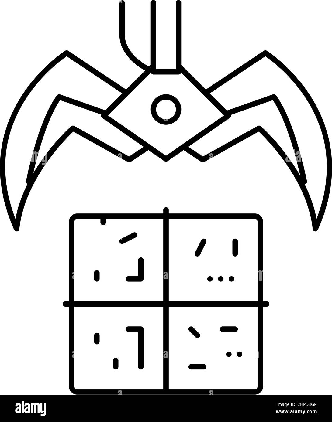 landfill claw loader line icon vector illustration Stock Vector Image ...