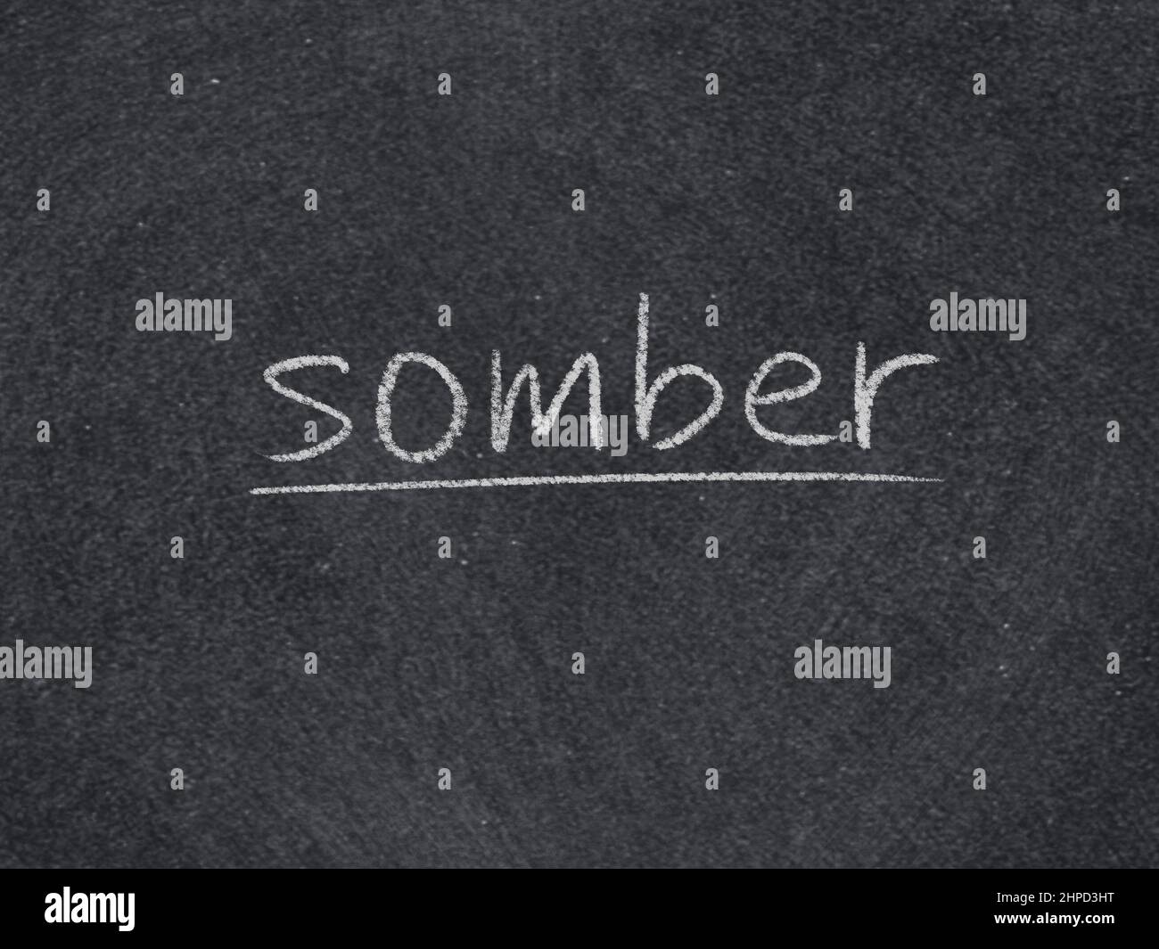 somber concept word on blackboard background Stock Photo - Alamy