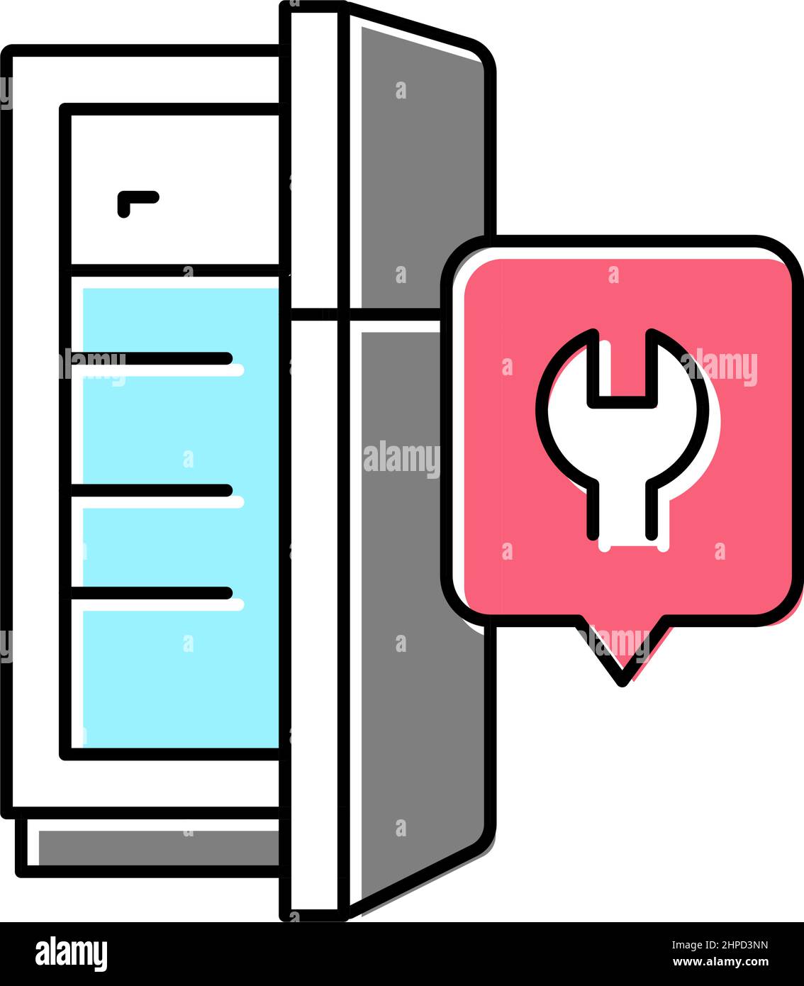 refrigerator repair color icon vector illustration Stock Vector Image ...