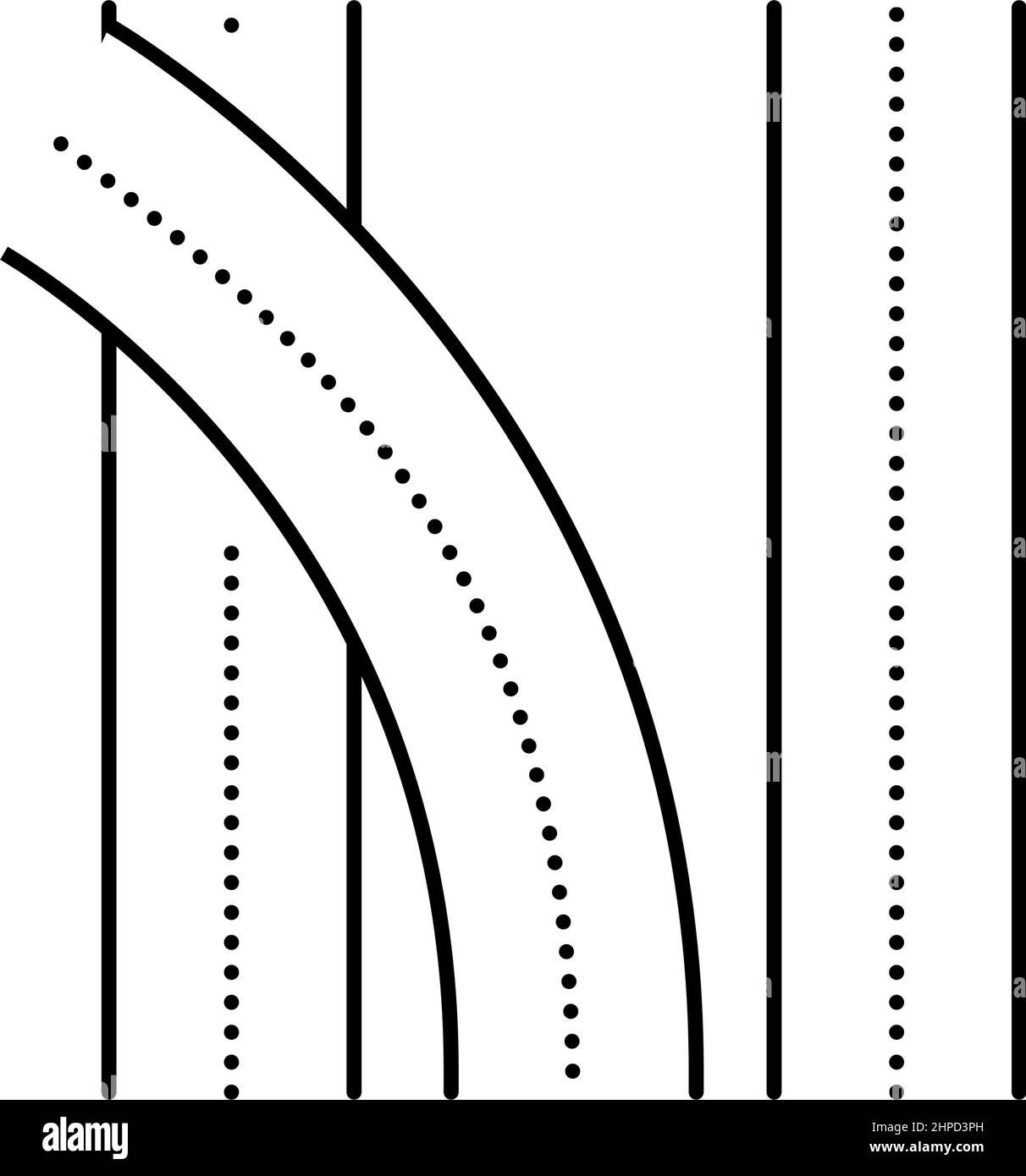 road multilevel interchange line icon vector illustration Stock Vector ...