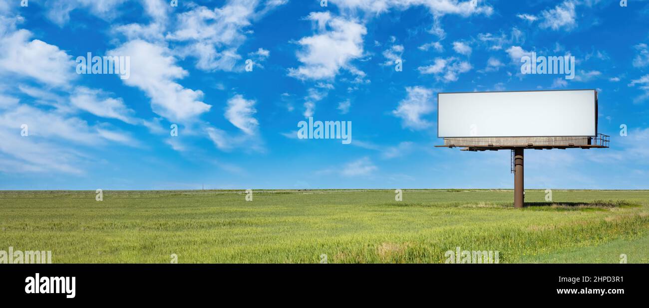 Billboard mockup, poster advertise template at the countryside. Blank ...