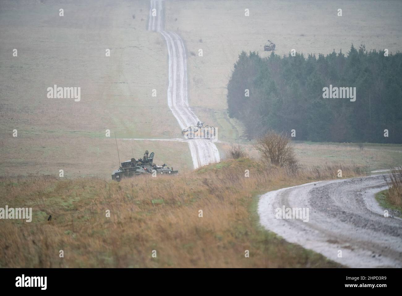 british army FV103 Spartan light armored vehicle in action on a ...