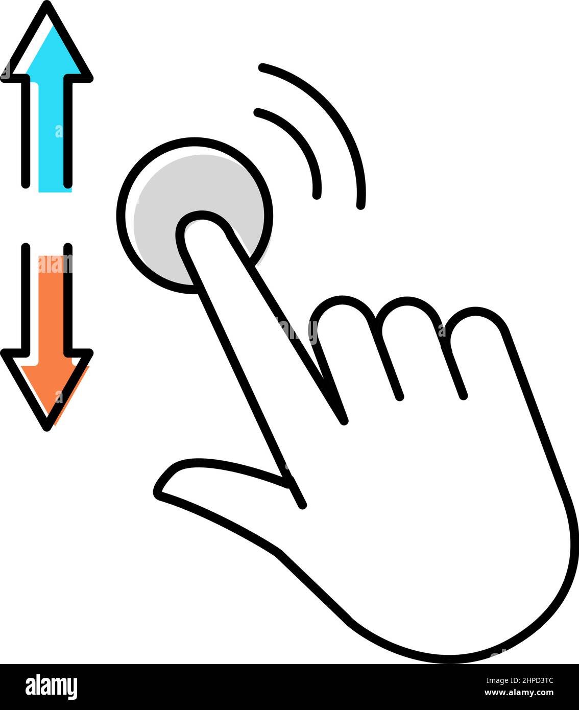 gesture hand scroll color icon vector illustration Stock Vector Image ...