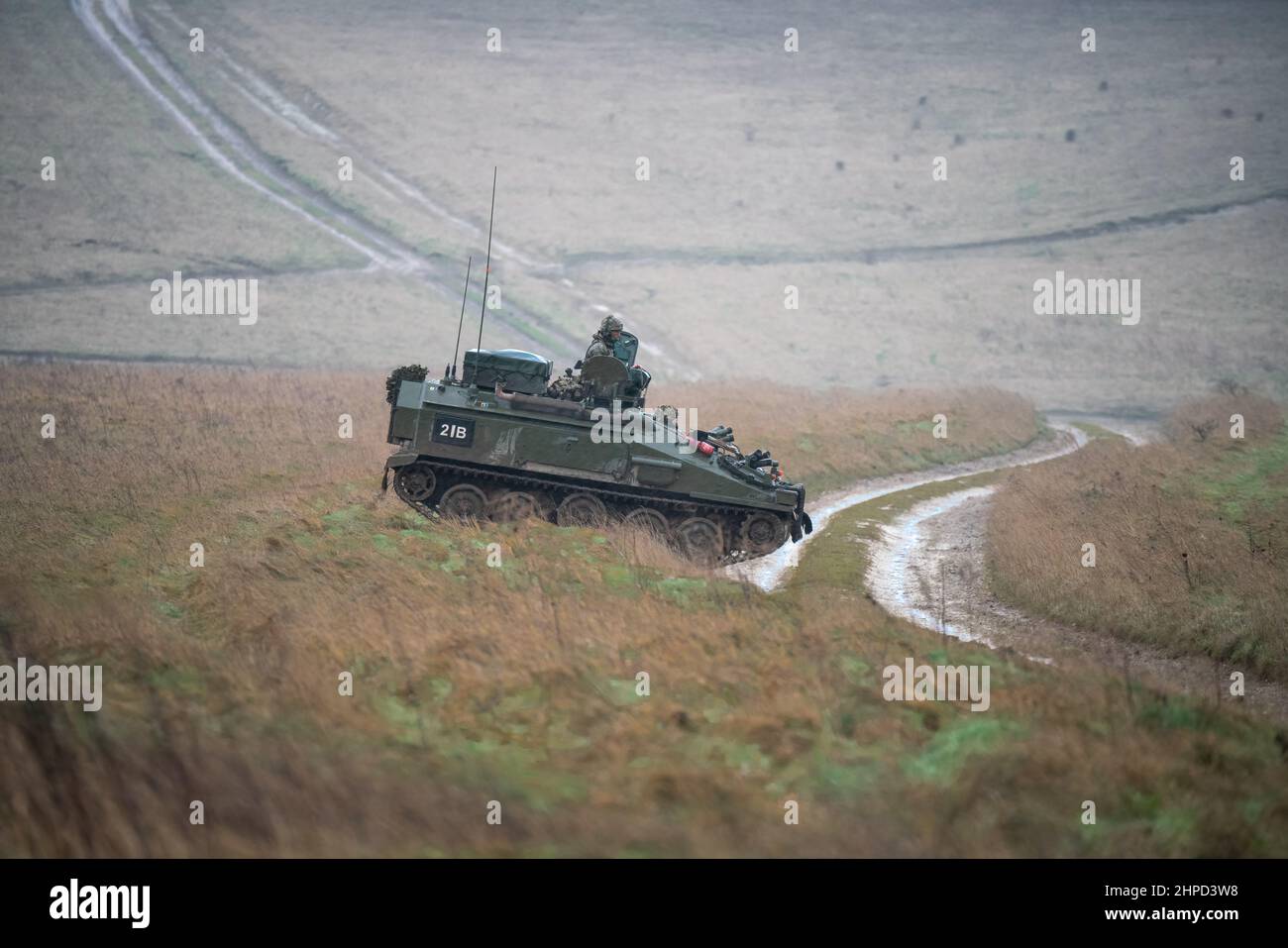 british army FV103 Spartan light armored vehicle in action on a ...
