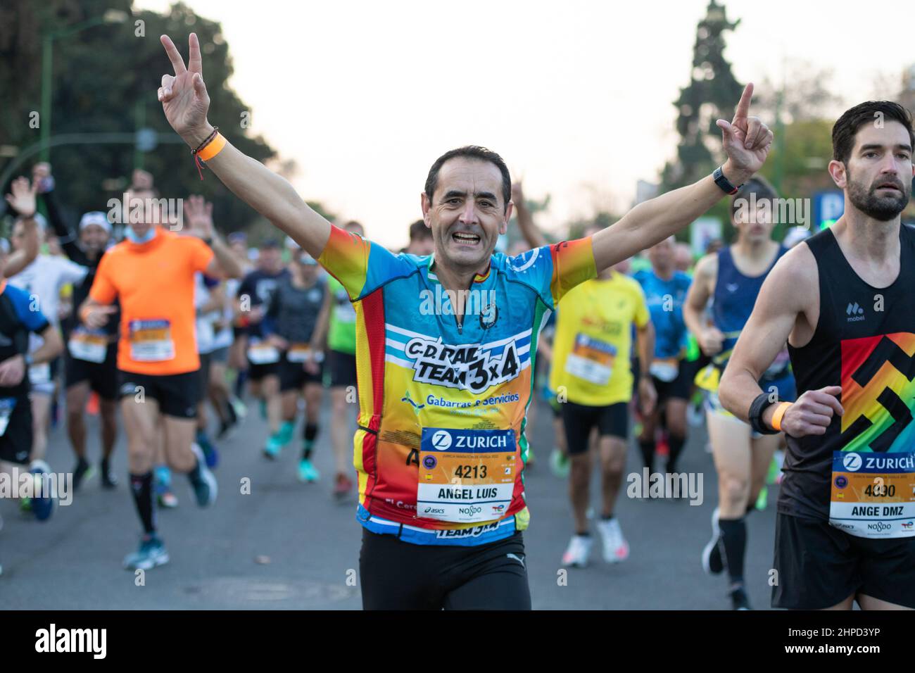 Seville, Spain. 2nd Feb, 2022. Marathon runners from all around the ...