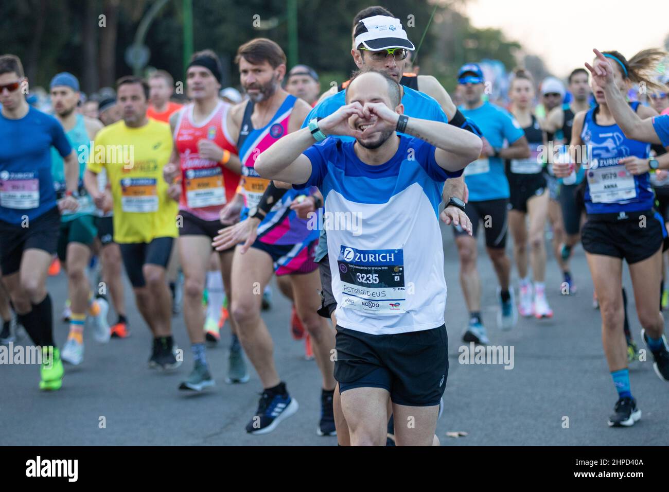 Seville, Spain. 2nd Feb, 2022. Marathon runners from all around the ...