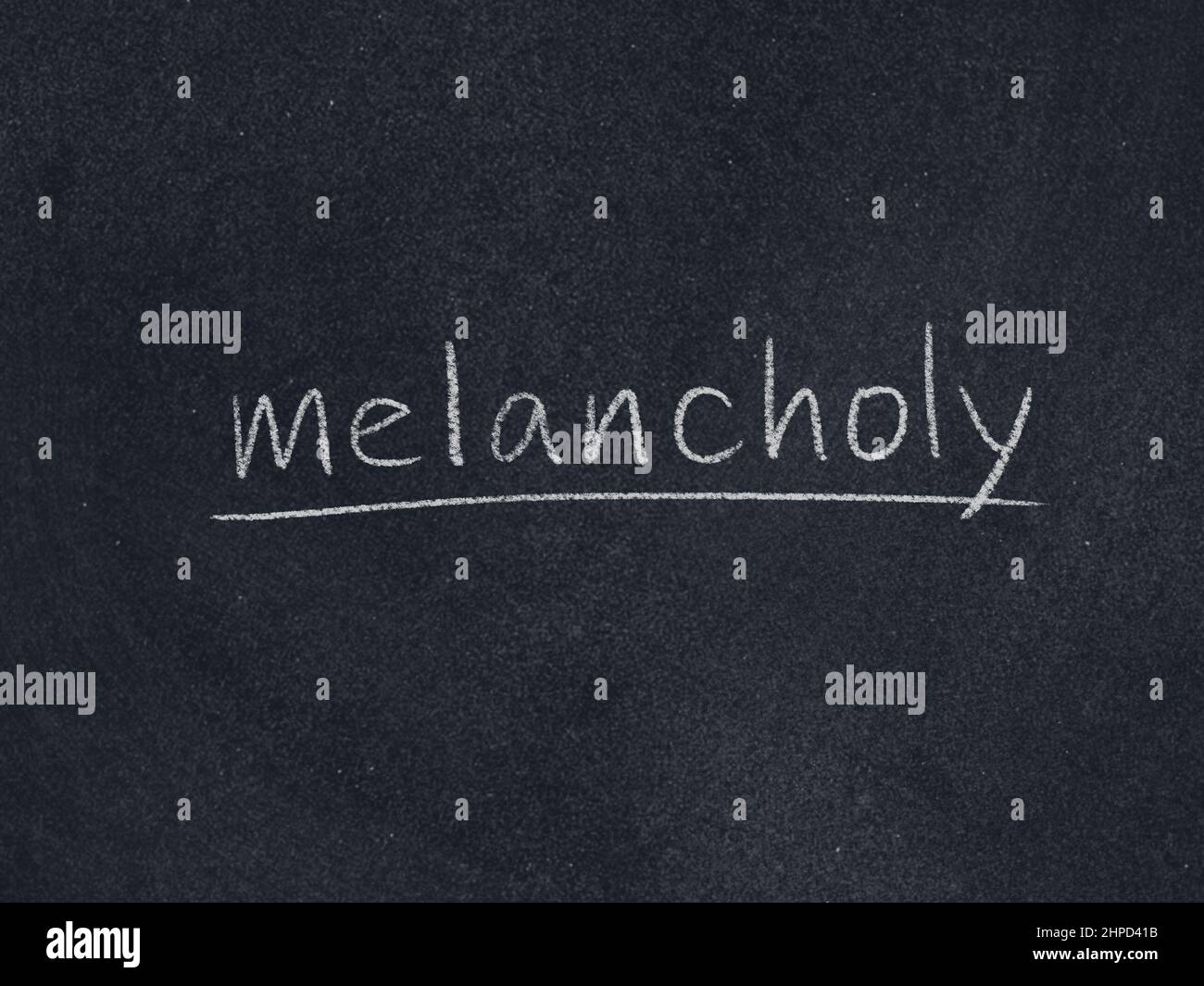 melancholy concept word on blackboard background Stock Photo - Alamy