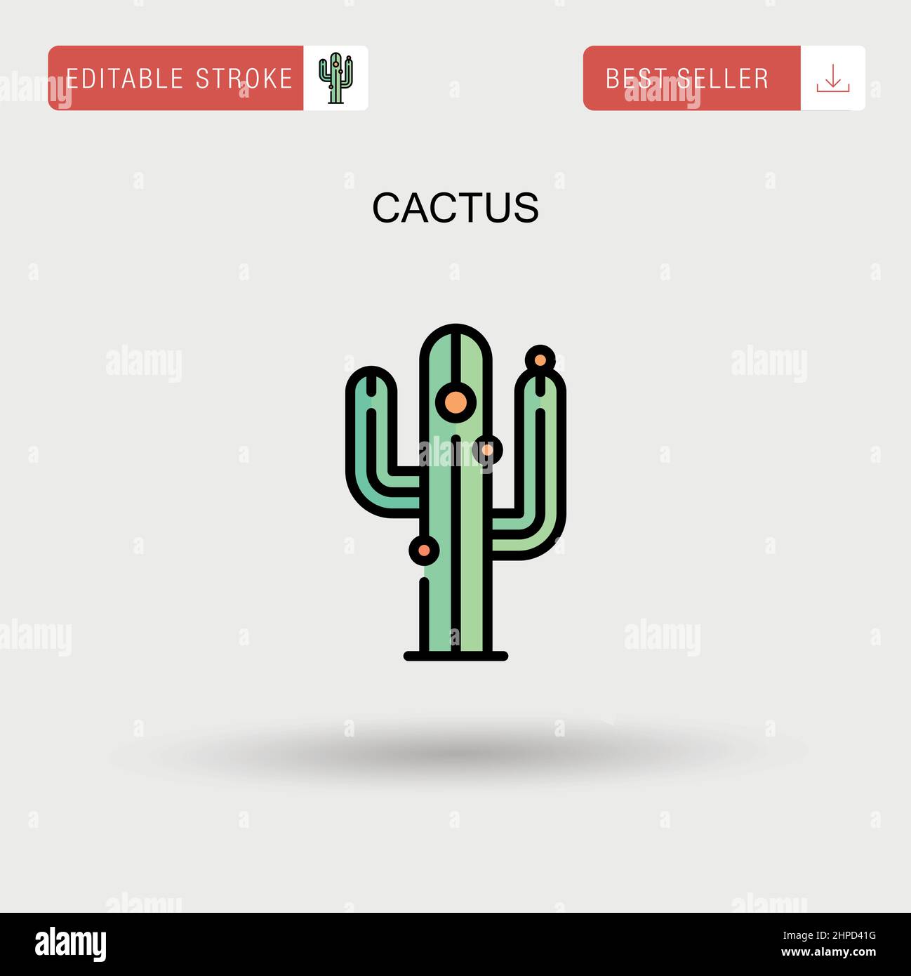 Cactus Simple vector icon Stock Vector Image & Art - Alamy