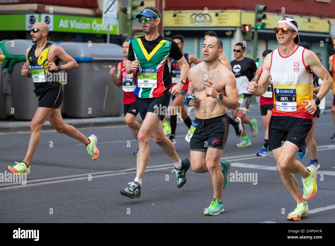 Seville, Spain. 2nd Feb, 2022. Marathon runners from all around the ...
