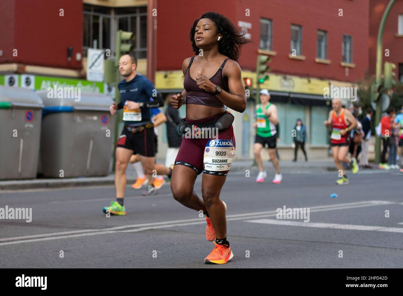 Seville, Spain. 2nd Feb, 2022. Marathon runners from all around the ...