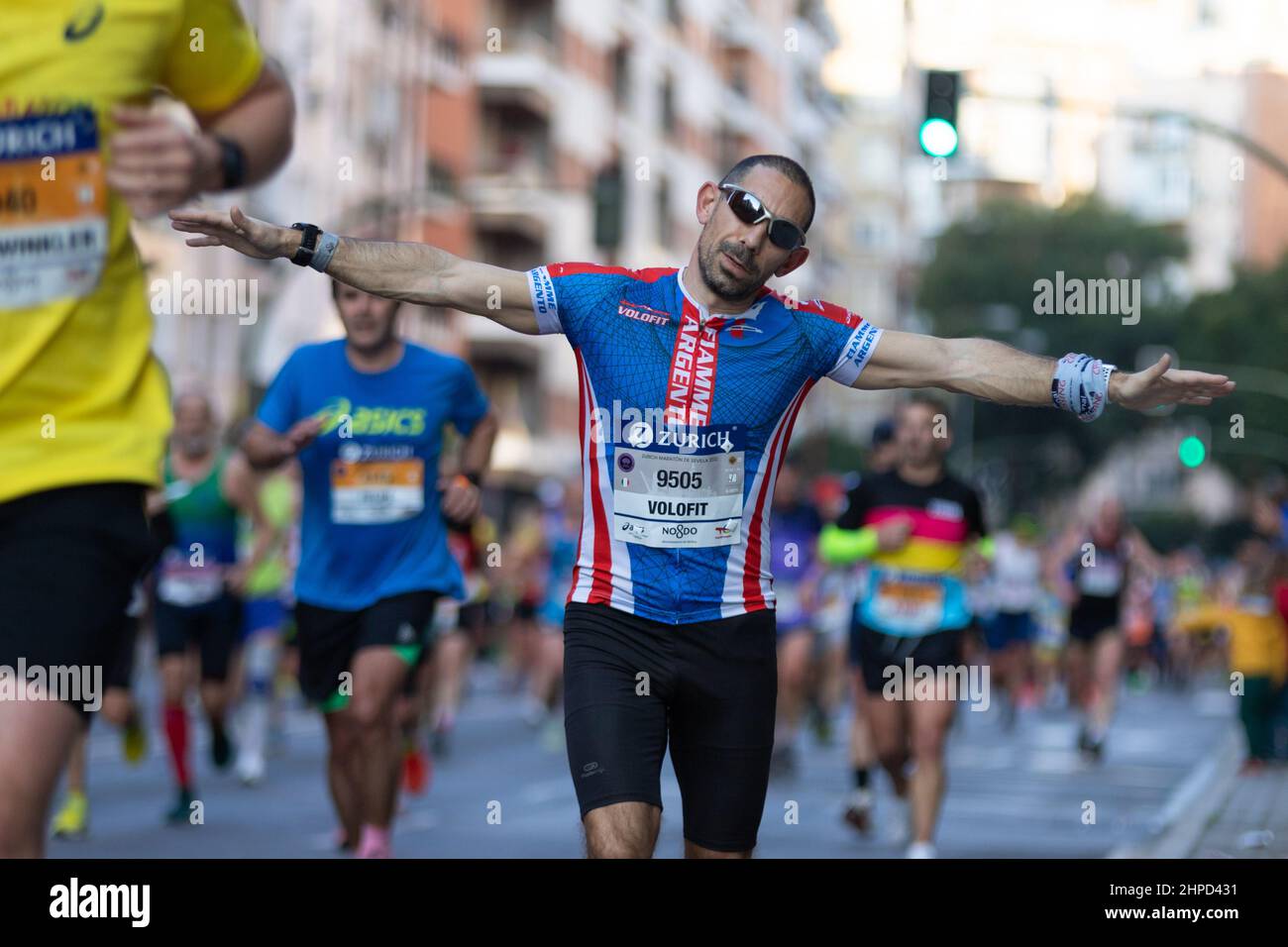 Seville, Spain. 2nd Feb, 2022. Marathon runners from all around the ...