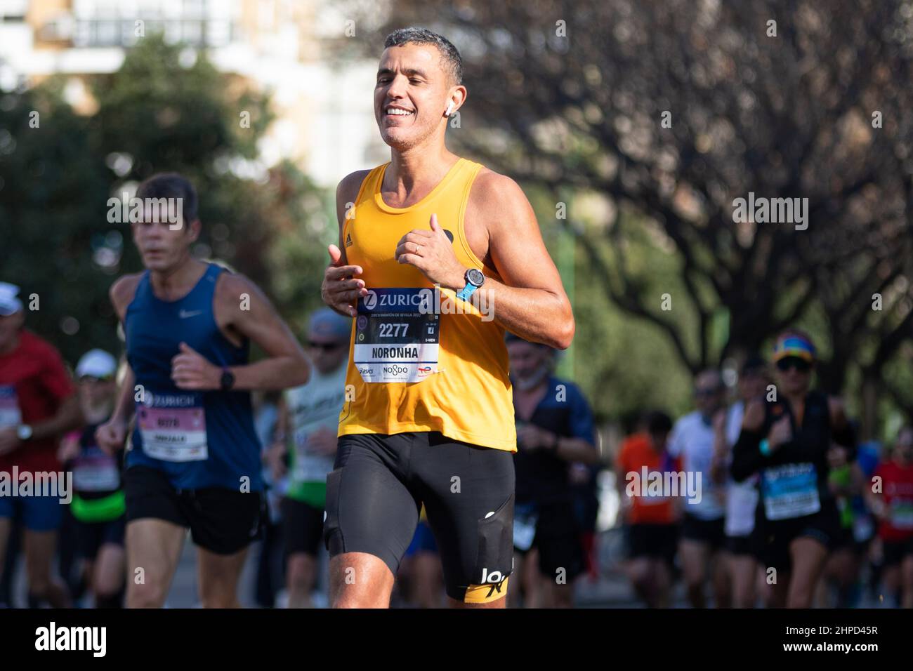 Seville, Spain. 2nd Feb, 2022. Marathon runners from all around the ...