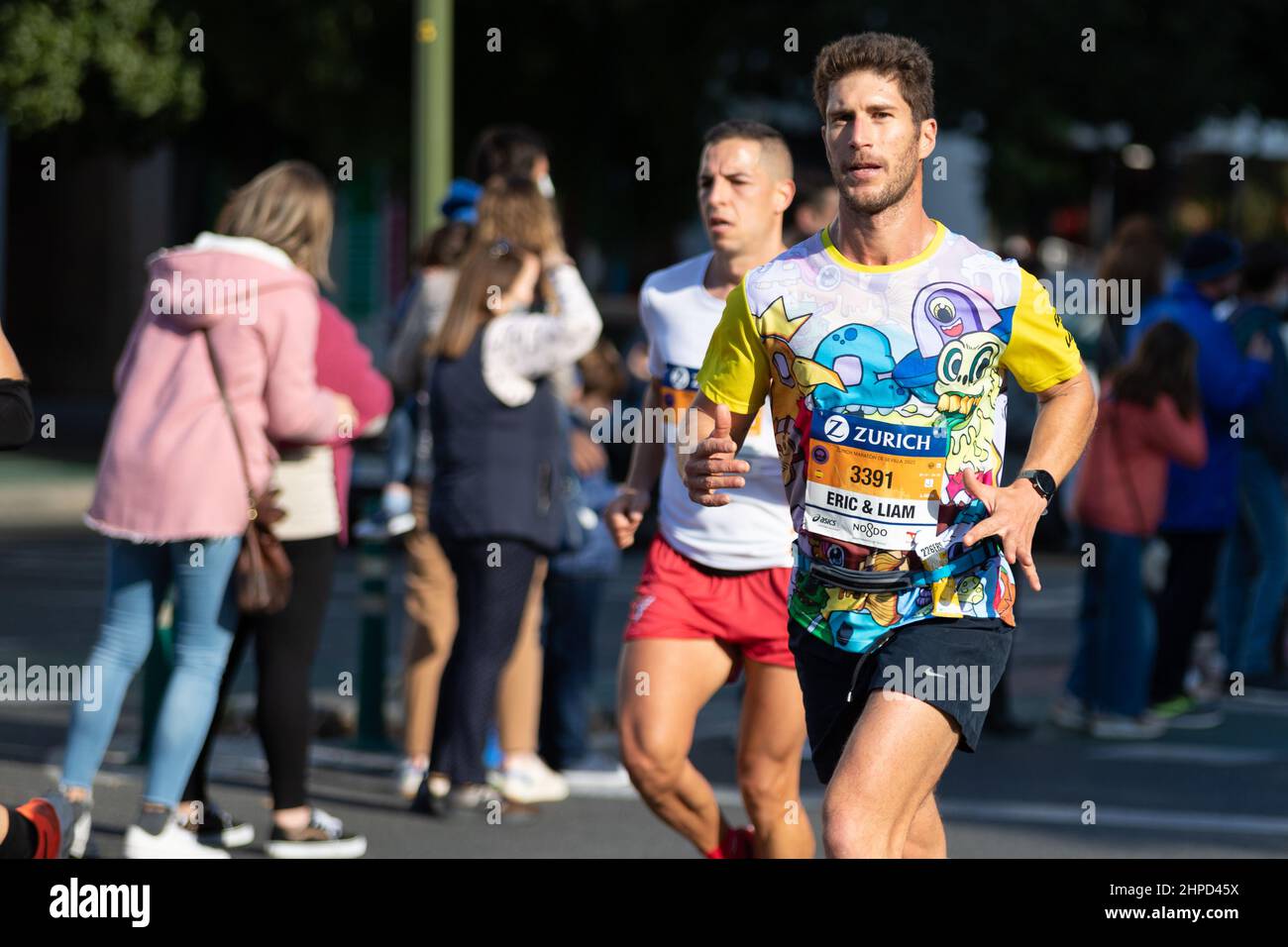 Seville, Spain. 2nd Feb, 2022. Marathon runners from all around the ...