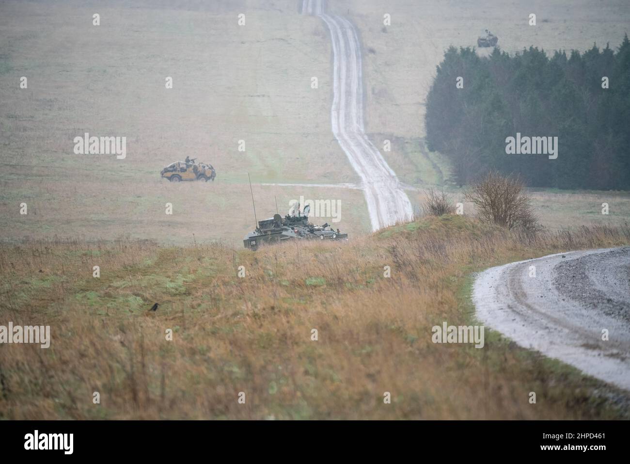 british army FV103 Spartan light armored vehicle in action on a ...