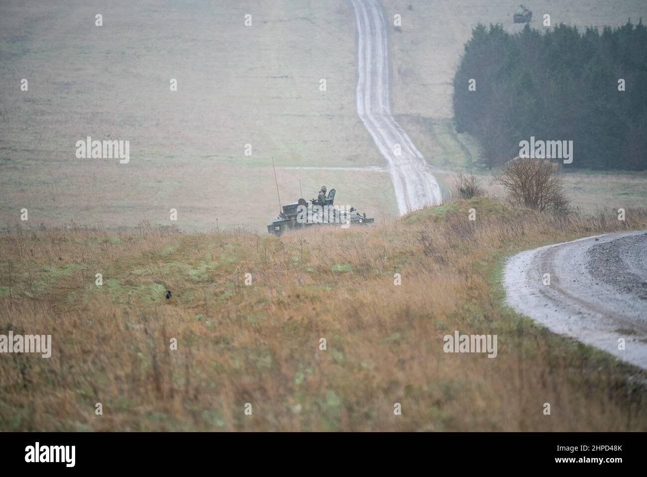 british army FV103 Spartan light armored vehicle in action on a ...