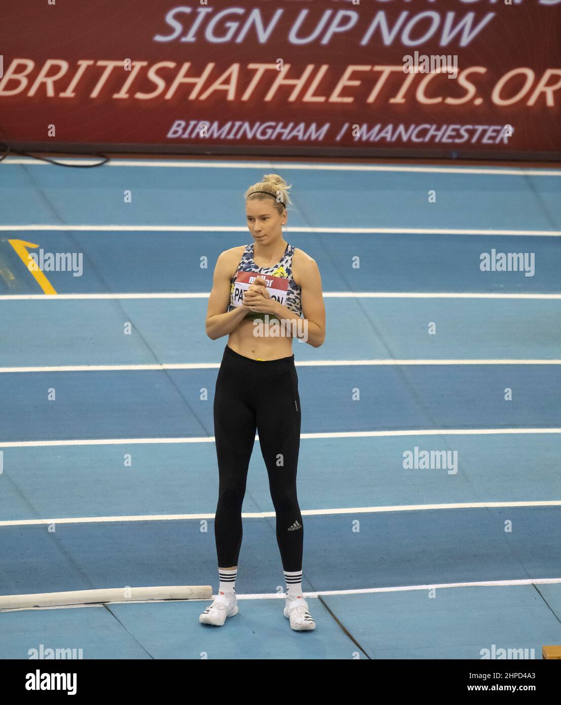 Eleanor Patterson competing in the women’s high jump at the Muller ...