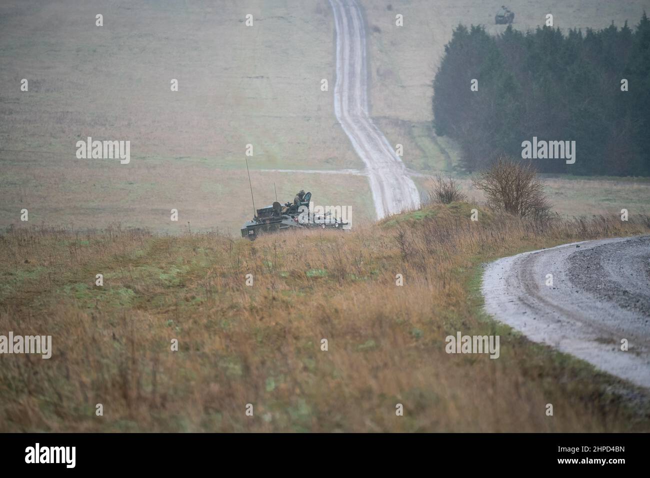 british army FV103 Spartan light armored vehicle in action on a ...