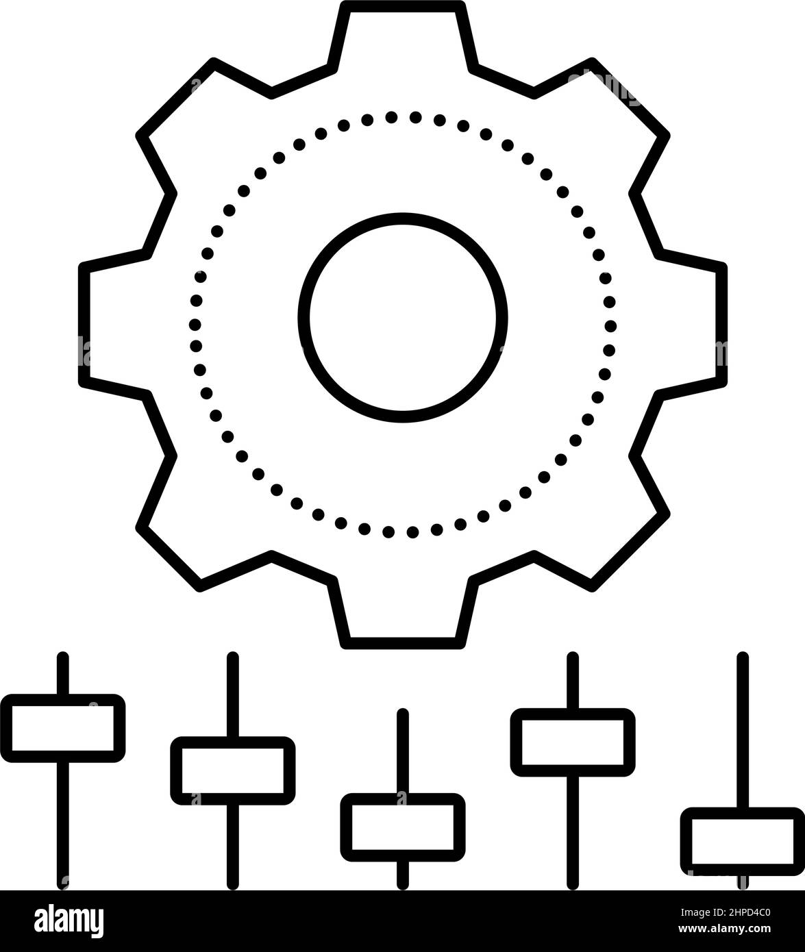setting gear line icon vector illustration Stock Vector Image & Art - Alamy